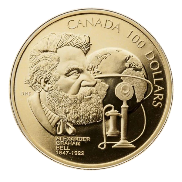 $100 150th Anniversary of Alexander Graham Bell's Birth 14k Gold Coin