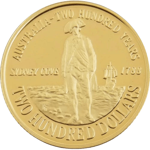$200 Sydney Cove First Fleet Arrival Gold Coin 1988
